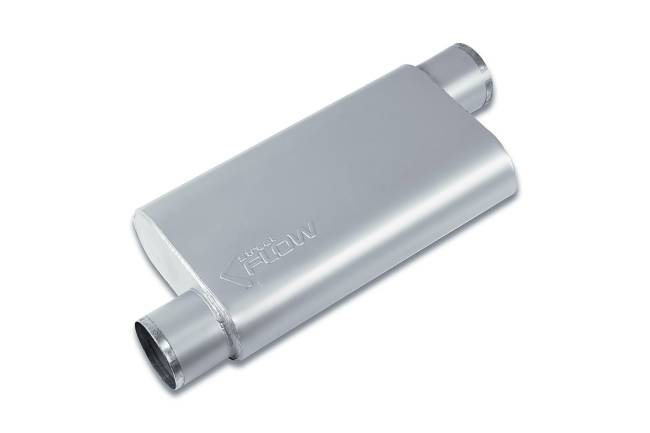 Street Flow - SF43553 3 Chamber 4"x9.5" Oval Body Muffler - 3.5" Offset ...