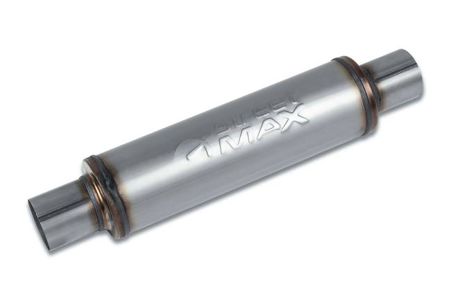 Street Max - SM10416 4" Round Body Muffler - 2.5" Center In / 2.5 ...