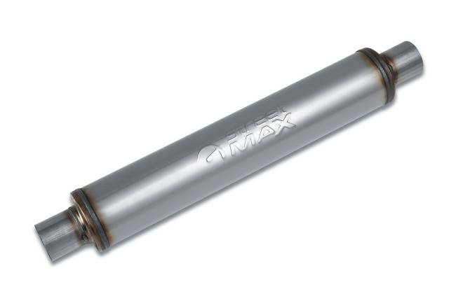 Street Max - SM10435 4" Round Body Muffler - 2.25" Center In / 2.25 ...