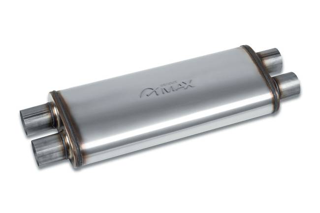 Street Max - SM11568 4"x9" Oval Body Muffler - 2.5" Dual In / 2.5" Dual Out