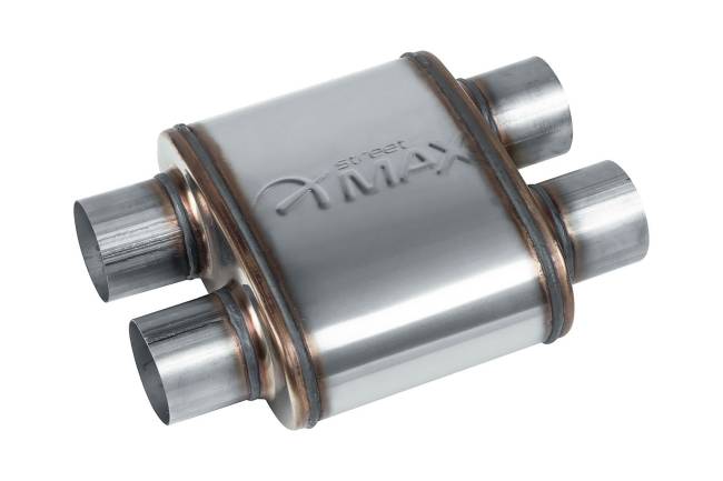 Street Max - SM65154 Shortie Oval Body Exhaust Muffler - 2.5" Dual In ...