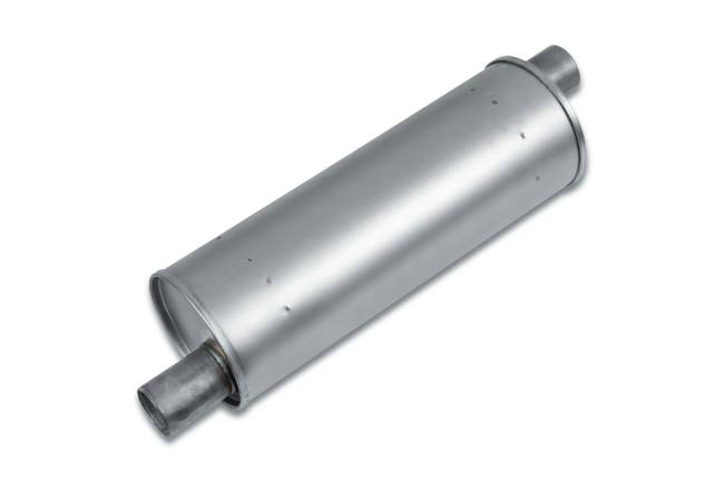 Eco Plus - EP3022 6" Round Body Muffler - 2" Offset In / 2" Offset Out