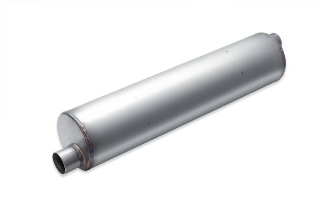 Premium Duty - PD602 6" Round Body Muffler - 2" Offset In / 2" Offset Out