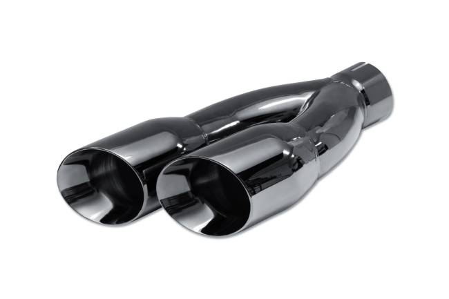 Street Style - SS130BCH Black Chrome Double Wall Dual Exhaust Tip - 4.0 ...